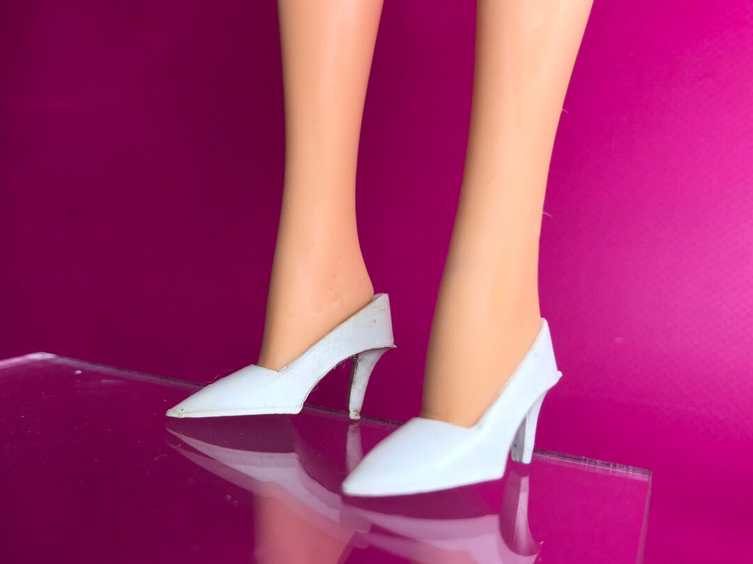 60s 70s White Spike Heels for Fashion Dolls - Rubber - Unmarked Doll ...