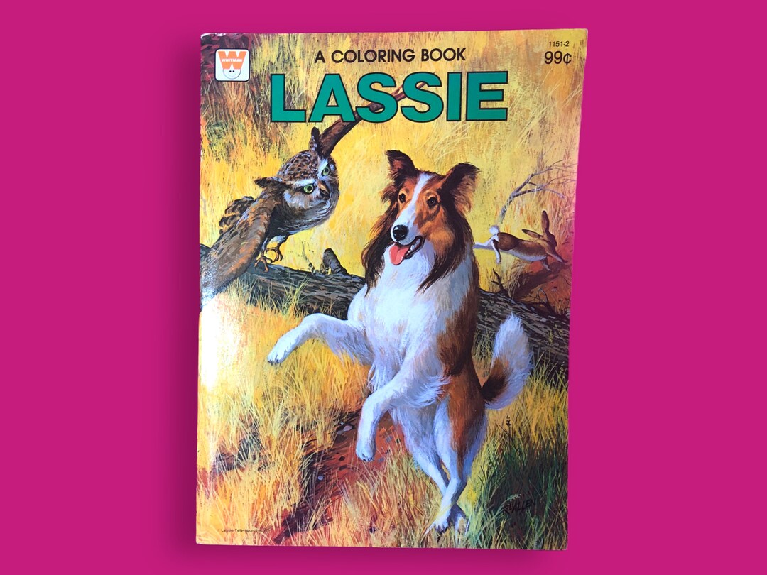Vintage LASSIE Coloring Book 1980 Uncolored Whitman - Etsy