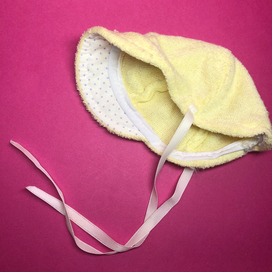 Vintage Cabbage Patch Kids PREEMIE Baby Yellow Terry Cloth Sun Hat ...