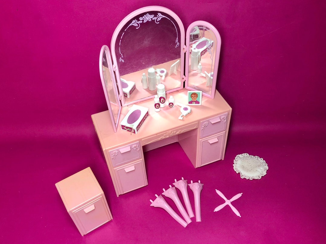 1987 Barbie SWEET ROSES Vanity & Nighstand Playset Furniture - Etsy