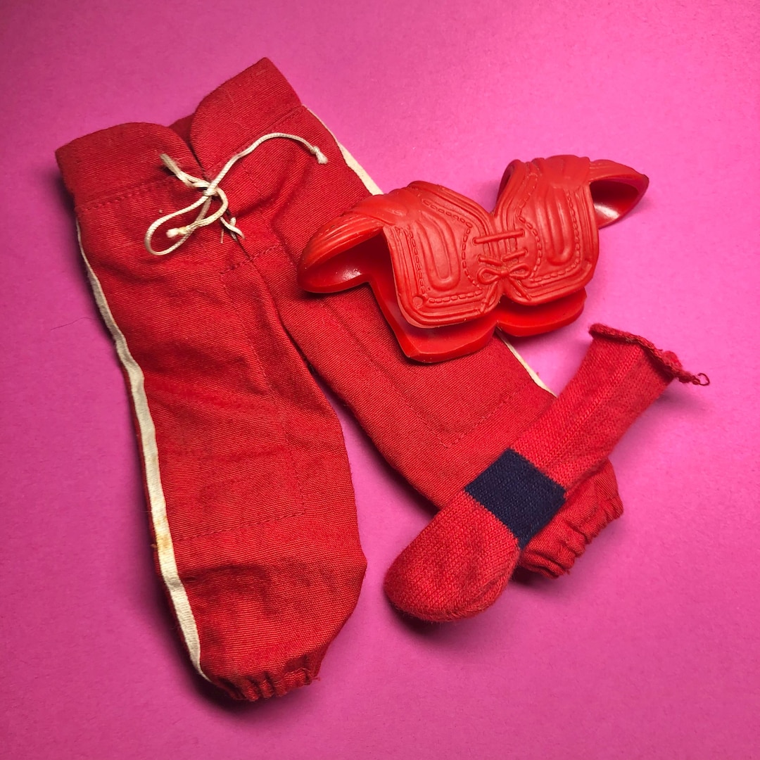 1963 Ken TOUCHDOWN #799 Football Pads, Pants & Single Sock - 60s Mattel ...