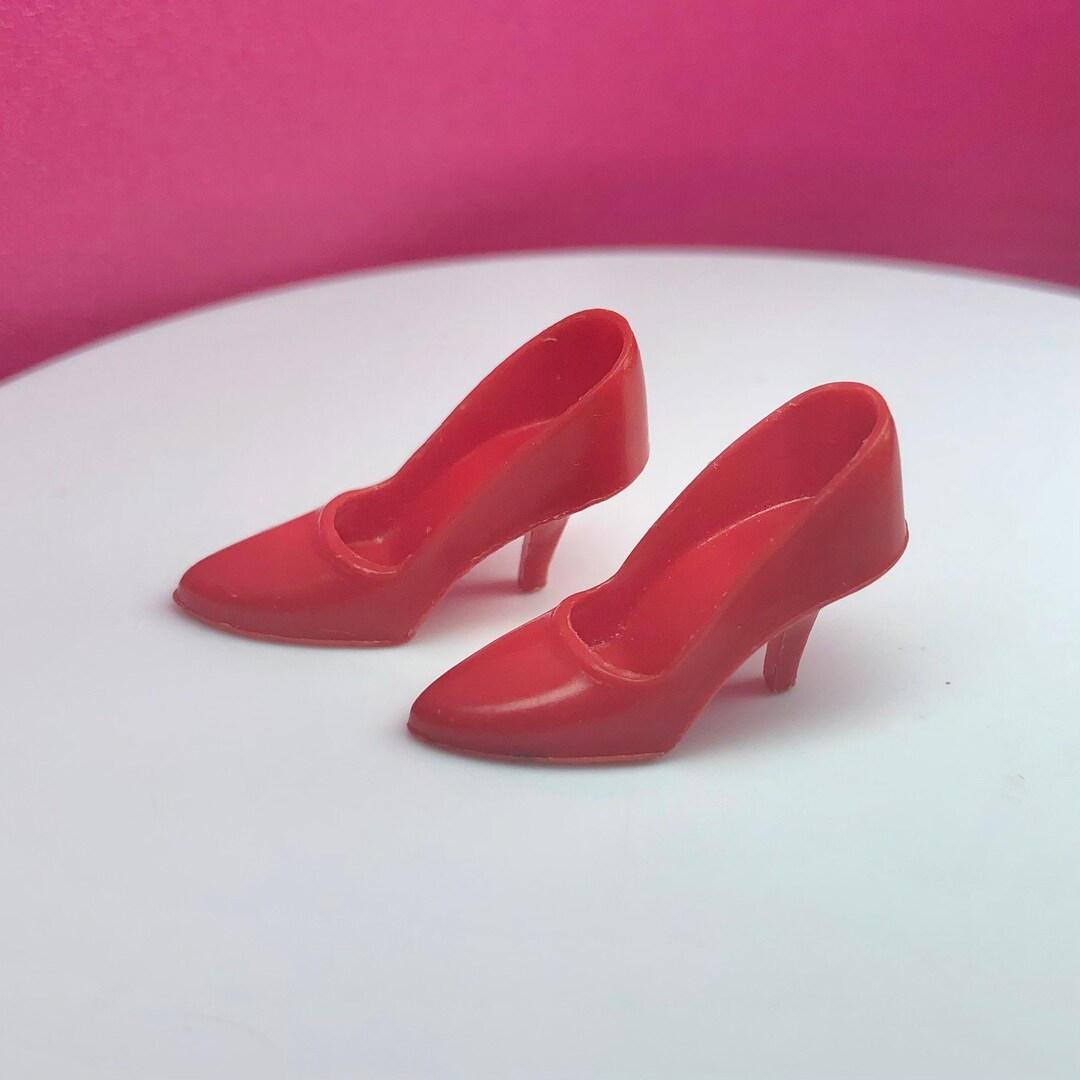 60s Barbie Japan Spike RED HEELS Closed Toe- Vintage, Mattel - Etsy