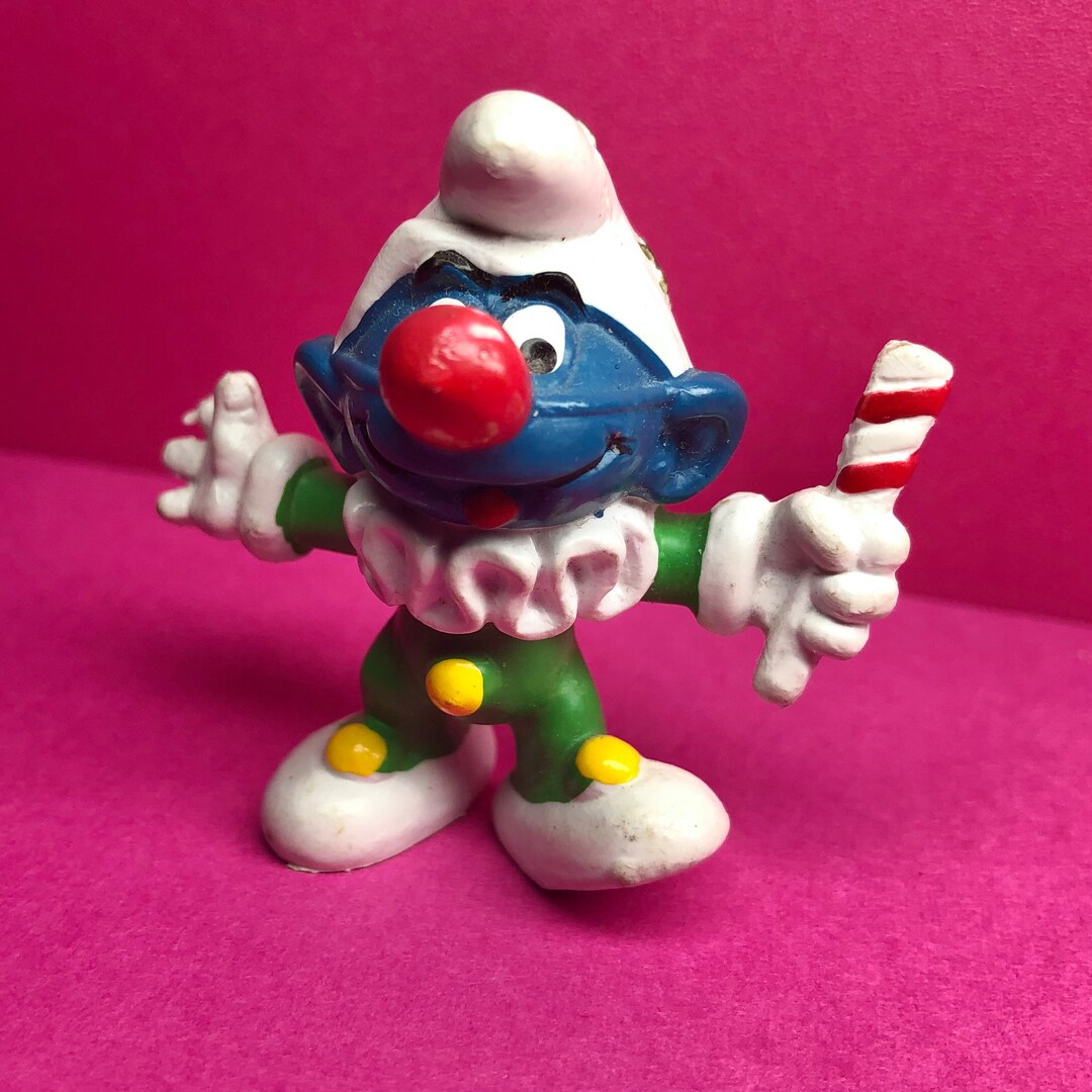 Vintage Smurfs Clown PVC Mini Figure - 1980 Schleich, Hong Kong - 80s ...