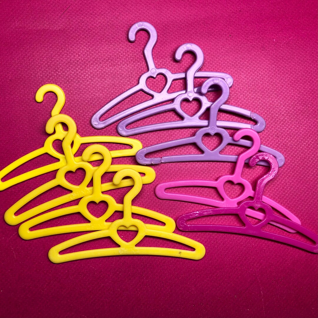 90s Barbie Hangers - Lot of 9 - Yellow, Pink, Purple - Mattel - Etsy