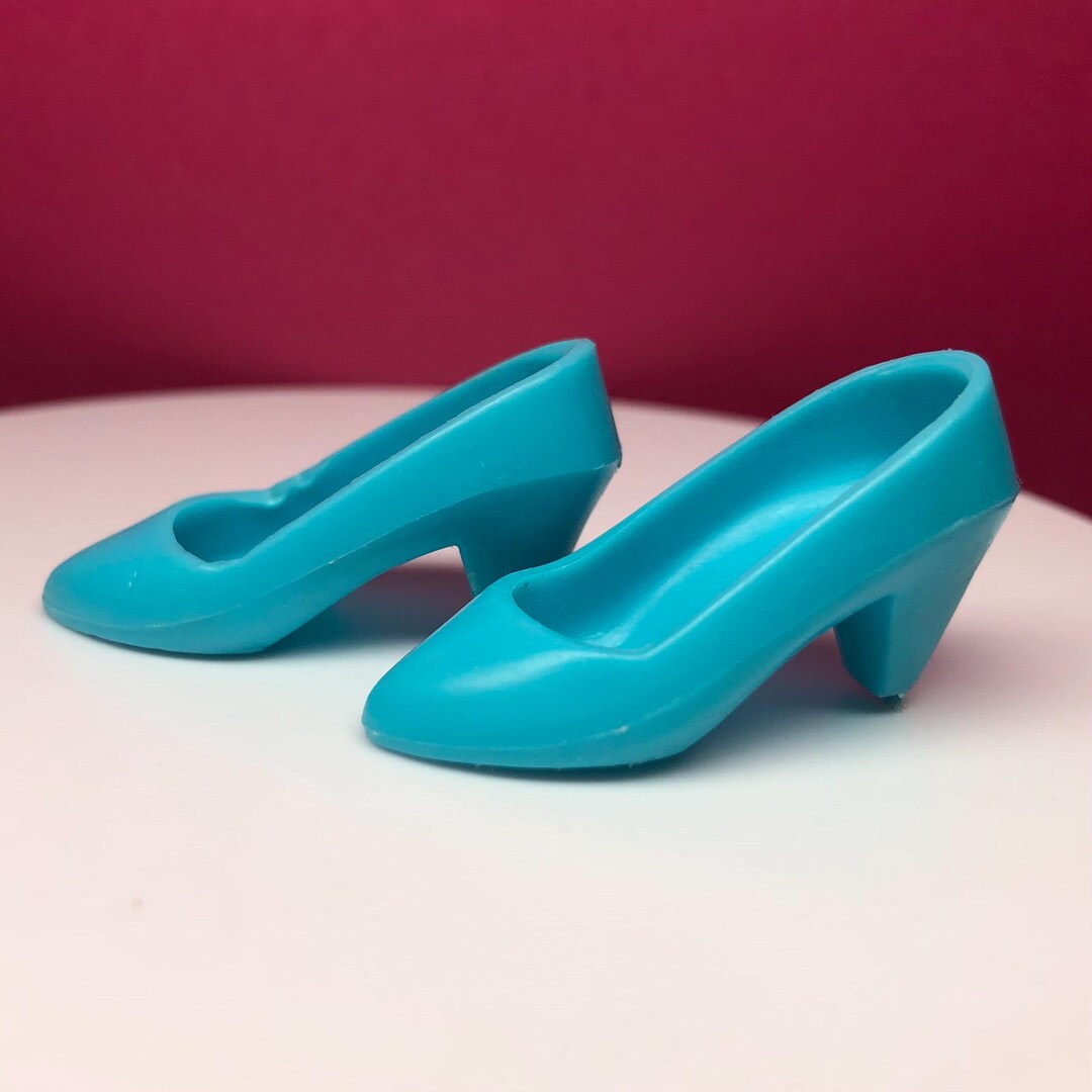 80s Jem & the Holograms Doll Shoes - Blue Straight Edge Heels - Jerrica ...