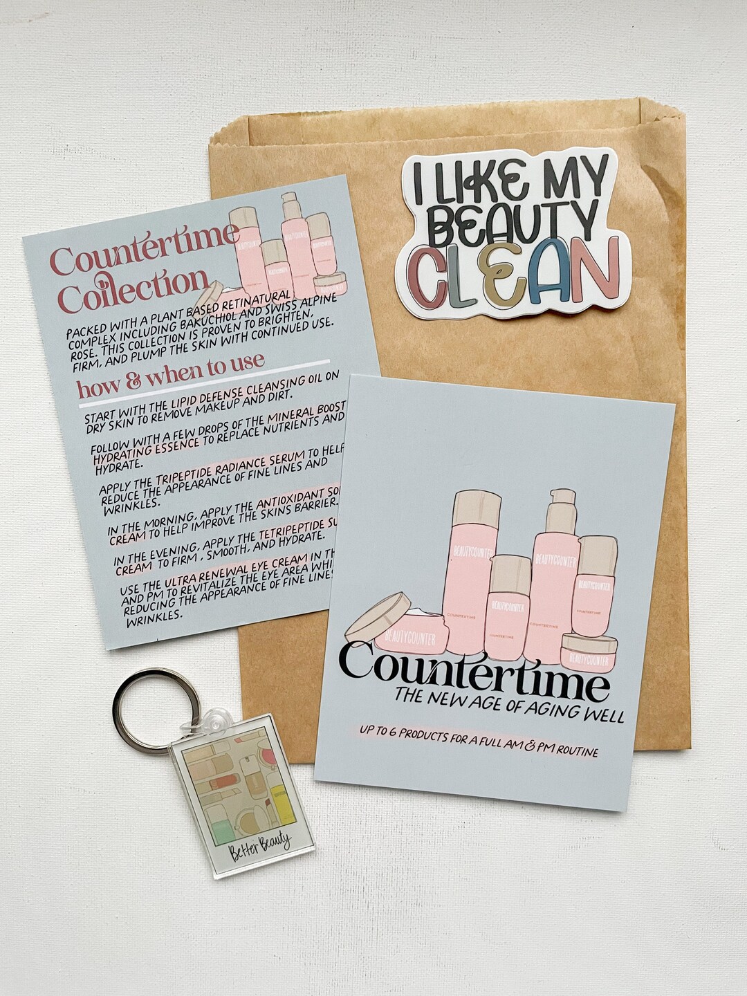 Countertime Collection & Regime Info Card Beautycouter - Etsy