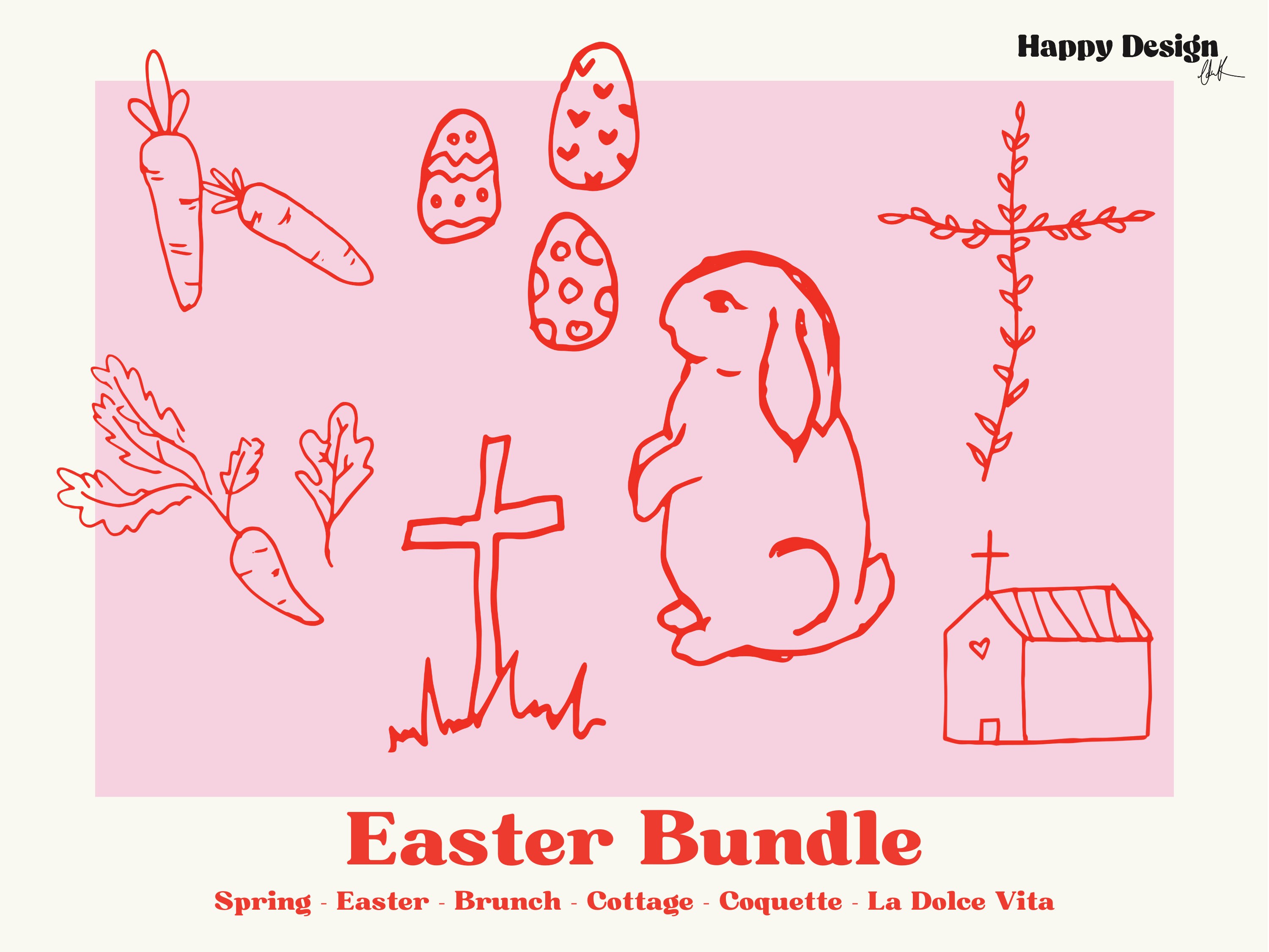 Easter Clip Art SVG Bundle, Easter PNG, Bunny Graphic, Spring SVG ...