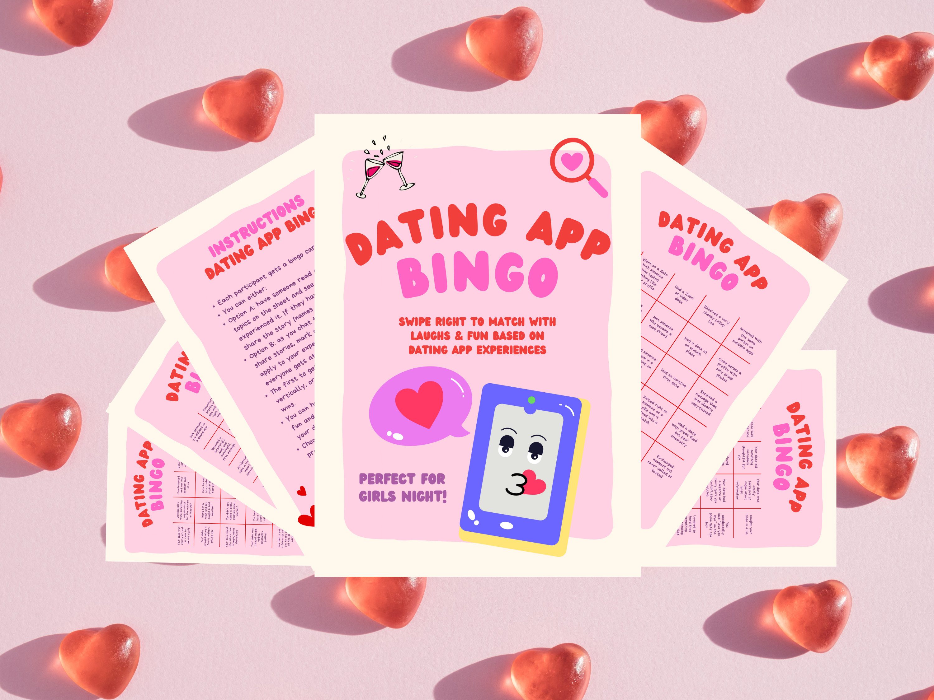 Girls Night Game Printable | Dating Bingo | Funny Girls Night in Games ...
