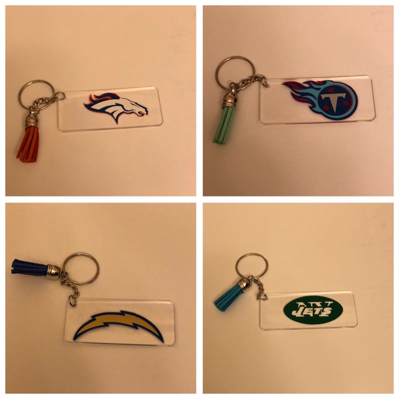 NFL Teams Acrylic Keychains - Etsy