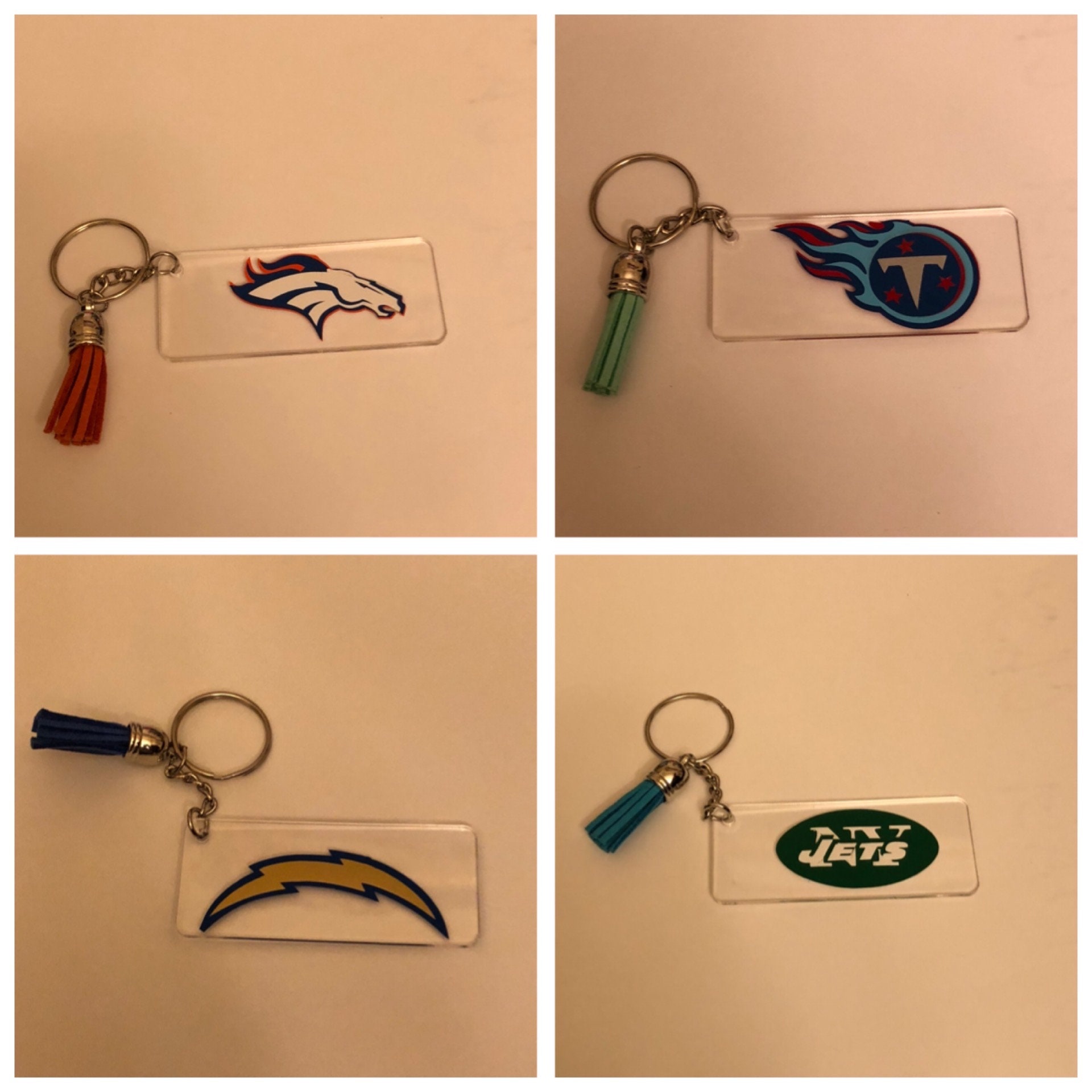 NFL Teams Acrylic Keychains - Etsy