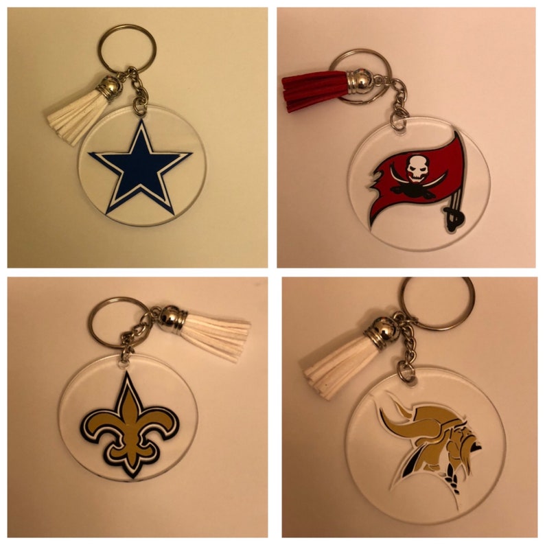 NFL Teams Acrylic Keychains - Etsy