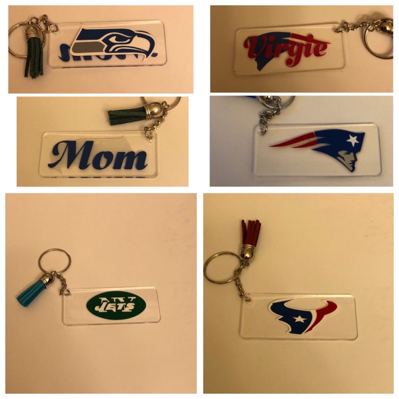 NFL Teams Acrylic Keychains - Etsy