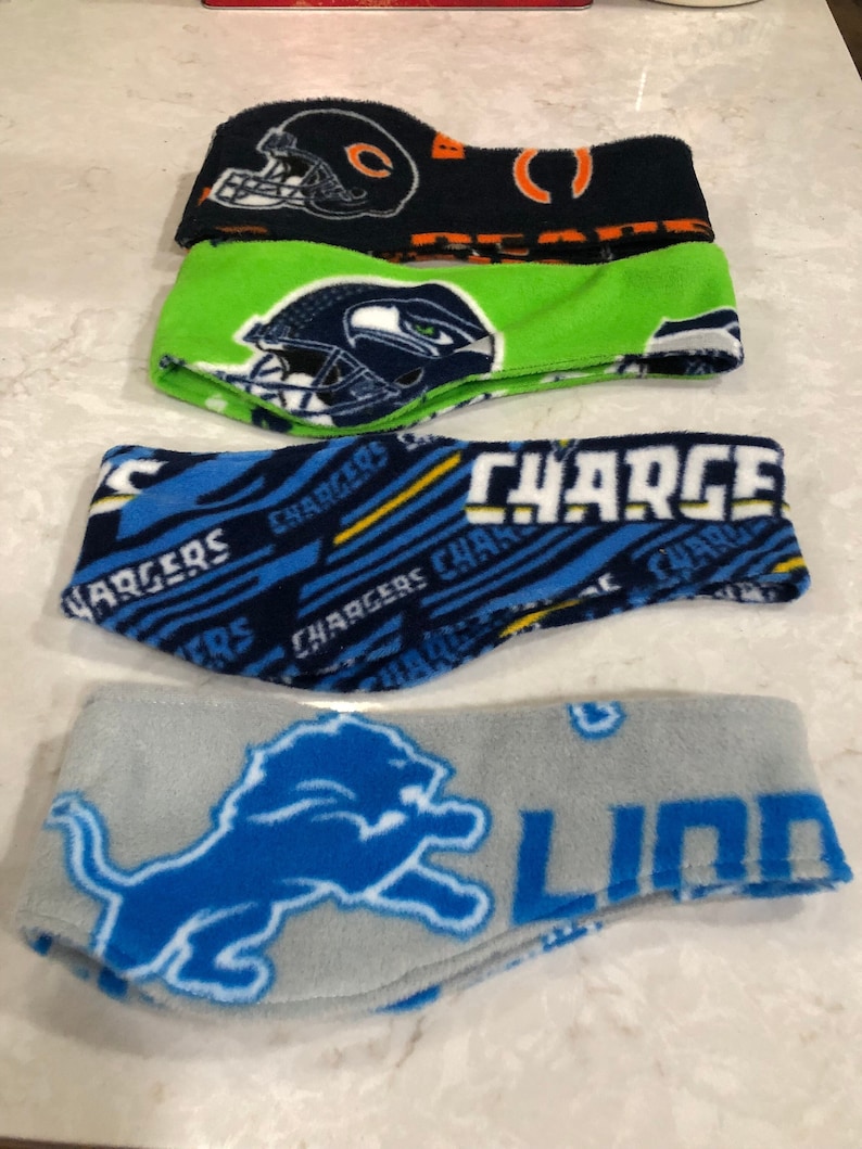 NFL Teams Fleece Ear Warmers ; NFL Teams Fleece Headbands - Etsy