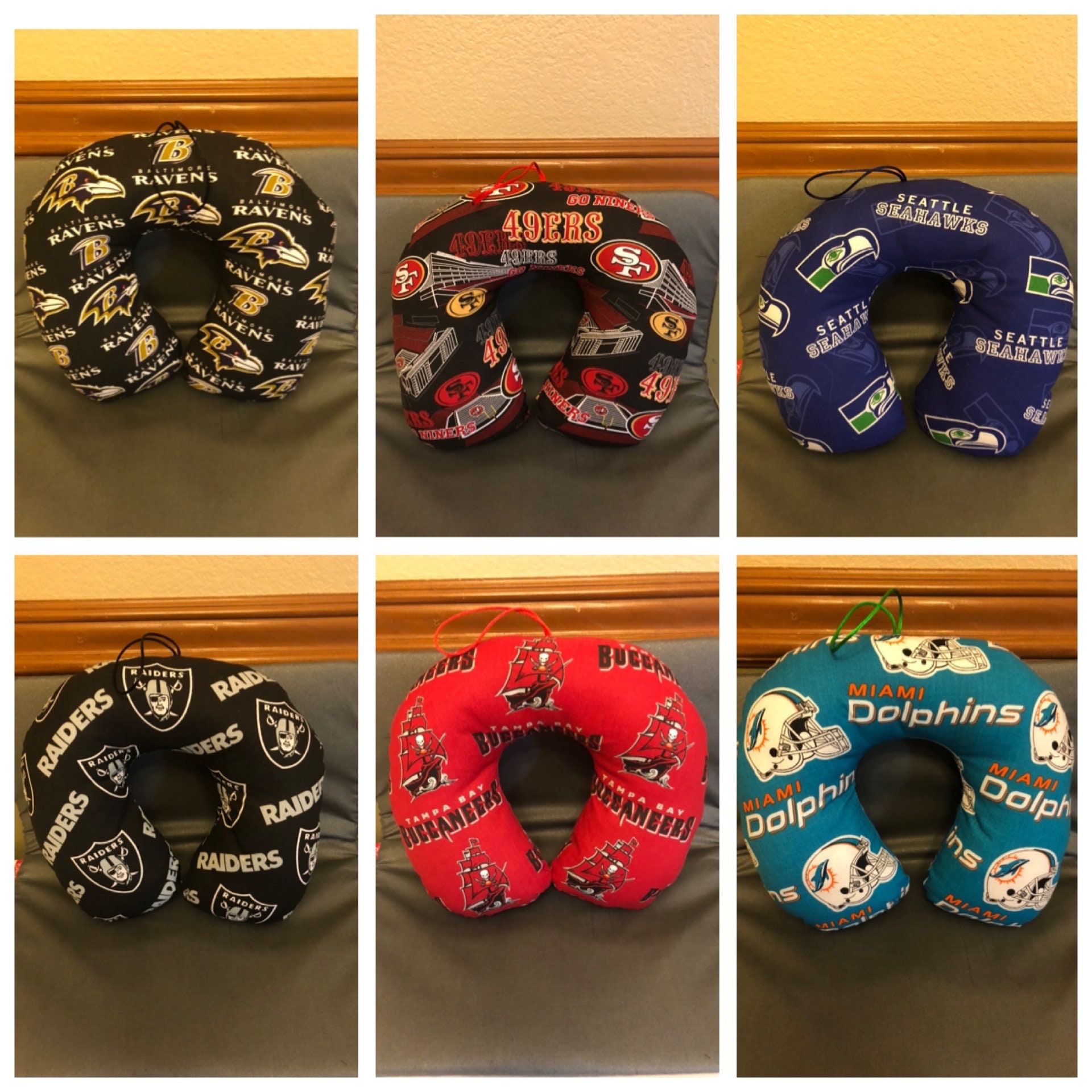 Fully Stuffed NFL Teams Travel Neck Pillows - Etsy