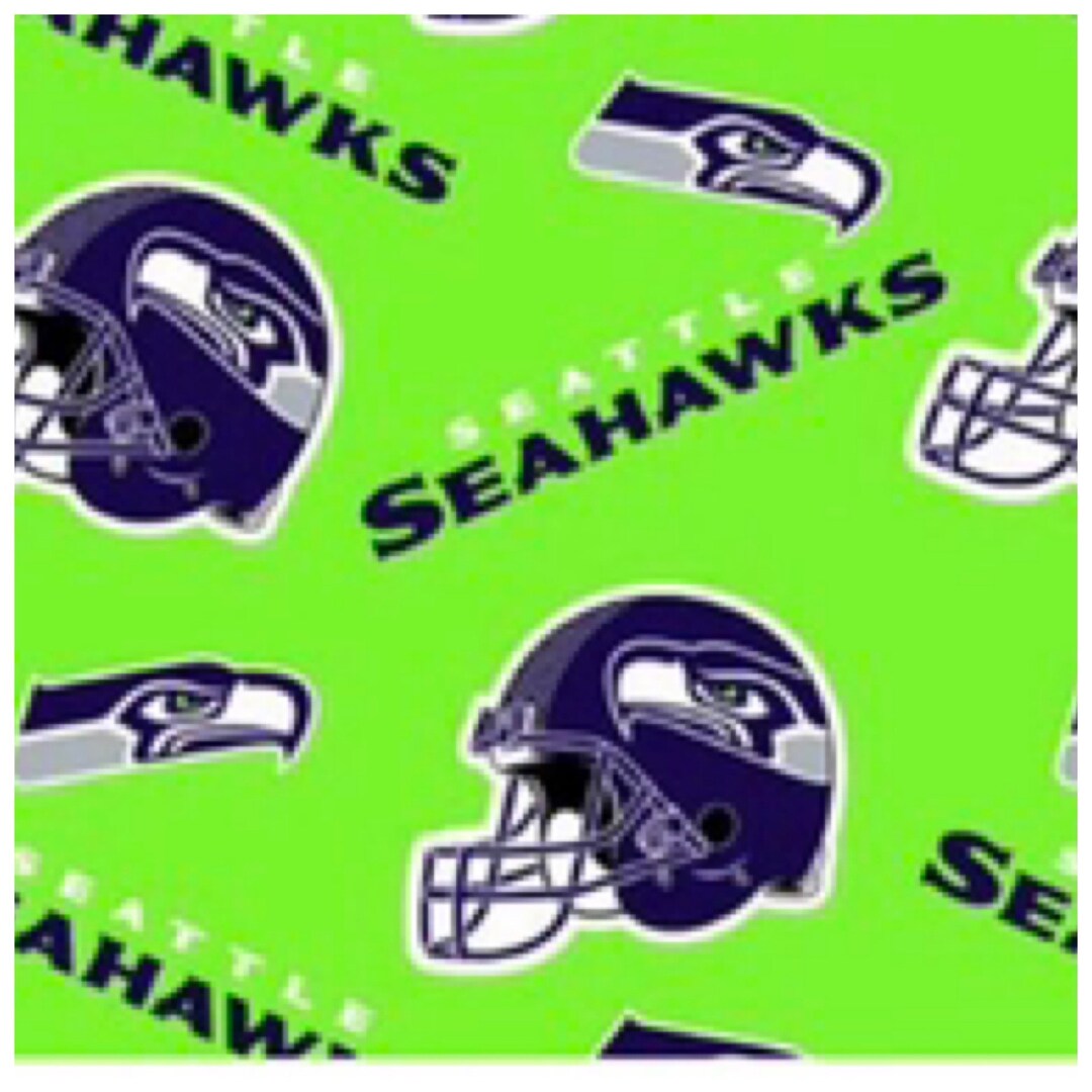 Seattle Seahawks Fleece Fabrics in Green or Blue - Etsy