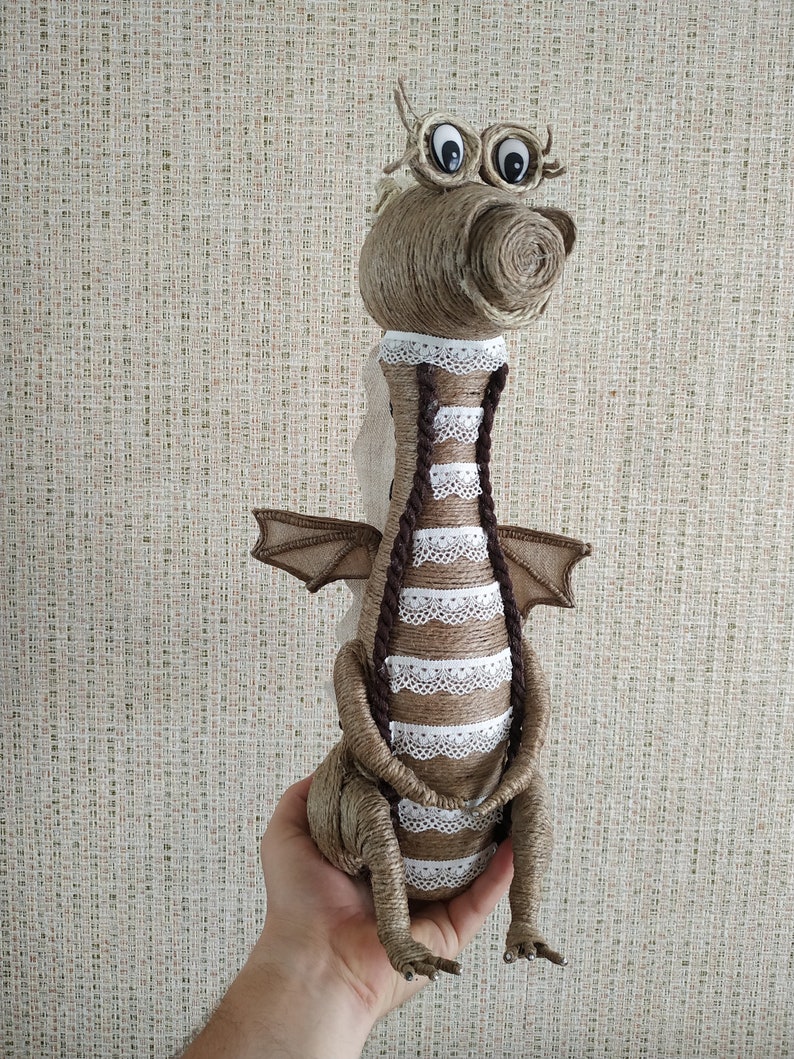 Dragon Figurine Dragon Decor Jute Rope Fantasy Creature Dragon - Etsy