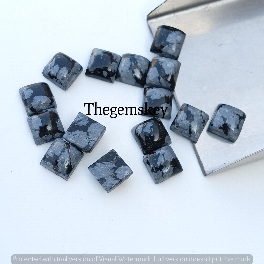 Natural Snowflake Jasper Square Shape Cabochon Calibrated Gemstone (5mm ...