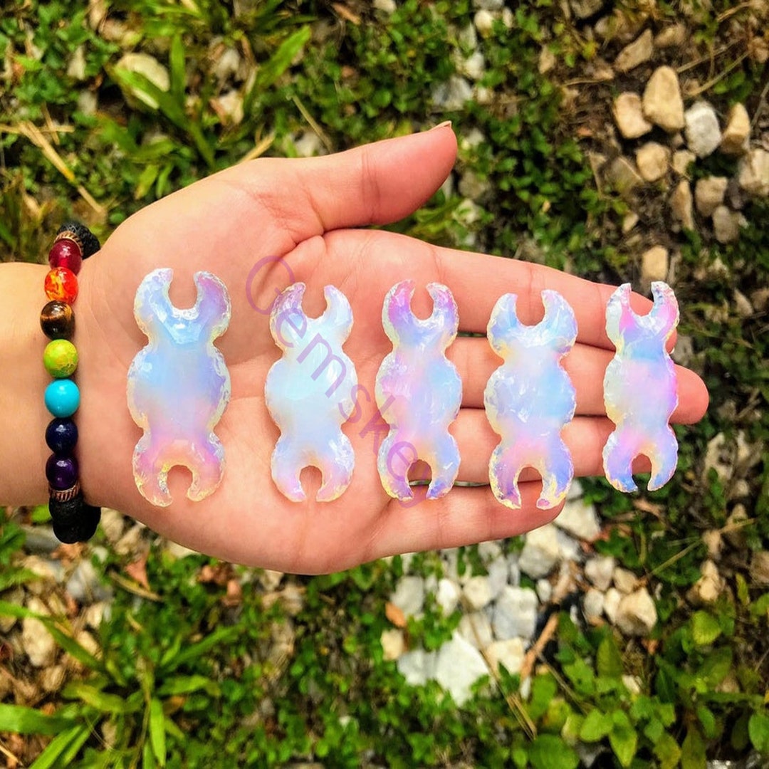 Opalite Triple Moon Shape Healing Stone Crystal Metaphysical - Etsy