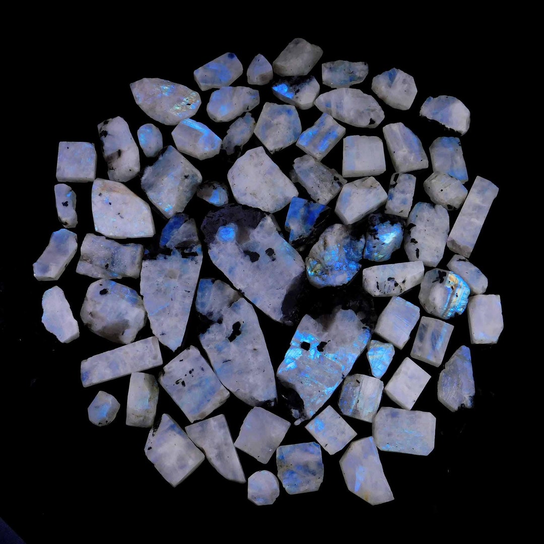 Natural Blue Fire Moonstone Slice,fire Moonstone Slice Moonstone Rough ...