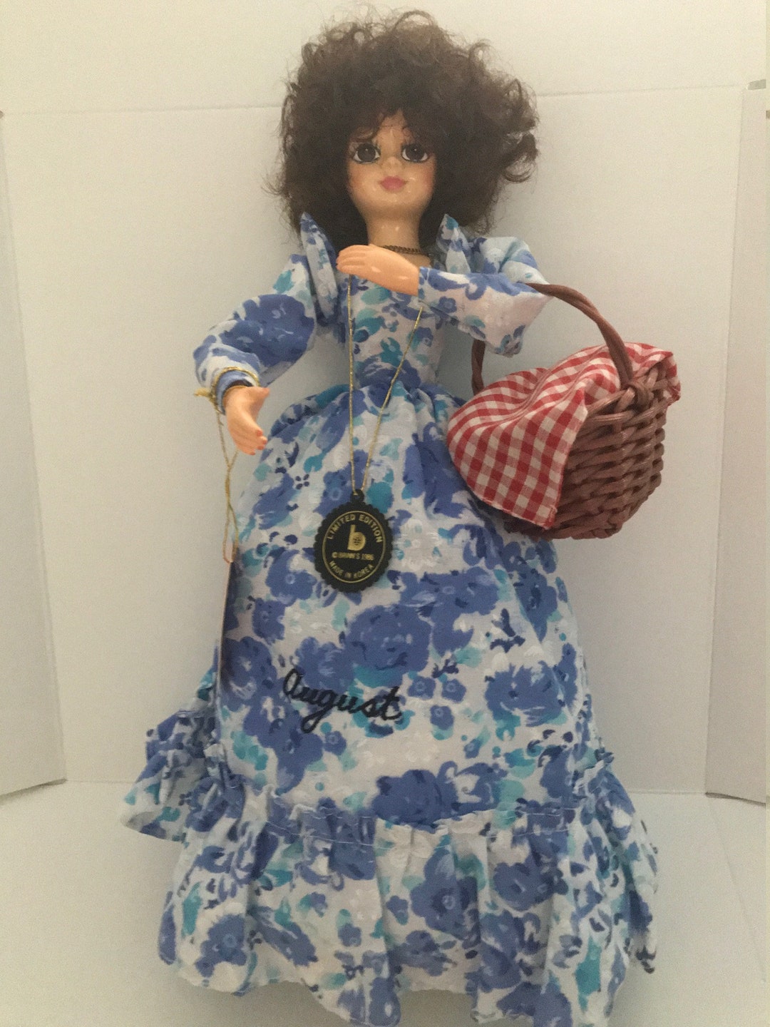 1986 Vintage 12” Musical Calendar Doll - BRINN'S Miss August - "good ...