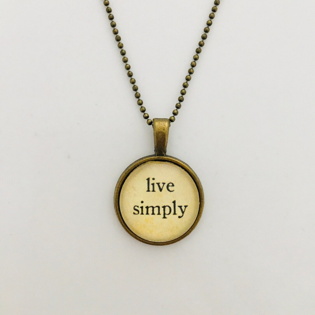 Live Simply Necklace: Bronze Pendant, Inspiring Words - Etsy