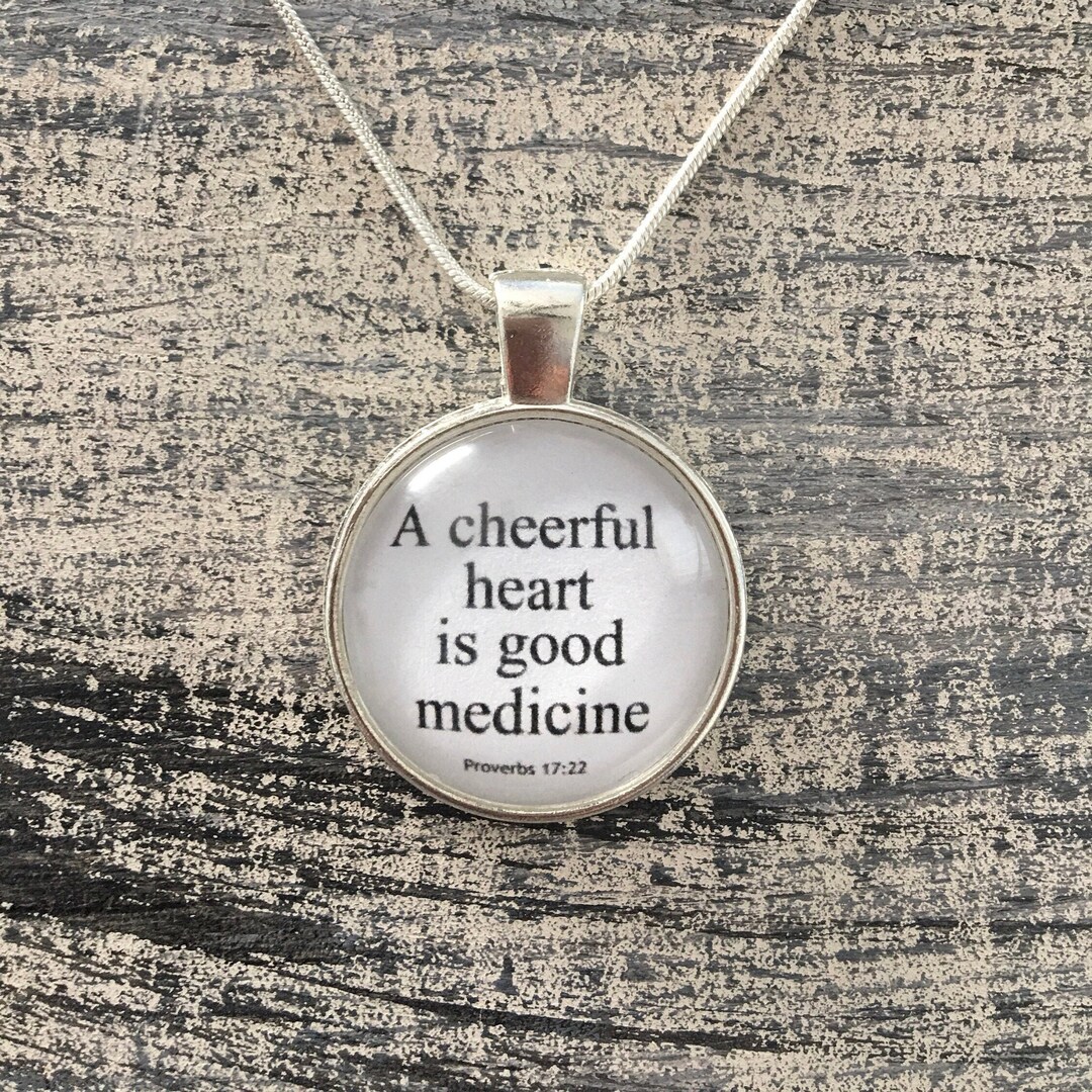 A Cheerful Heart is Good Medicine Bible Verse Necklace - Etsy