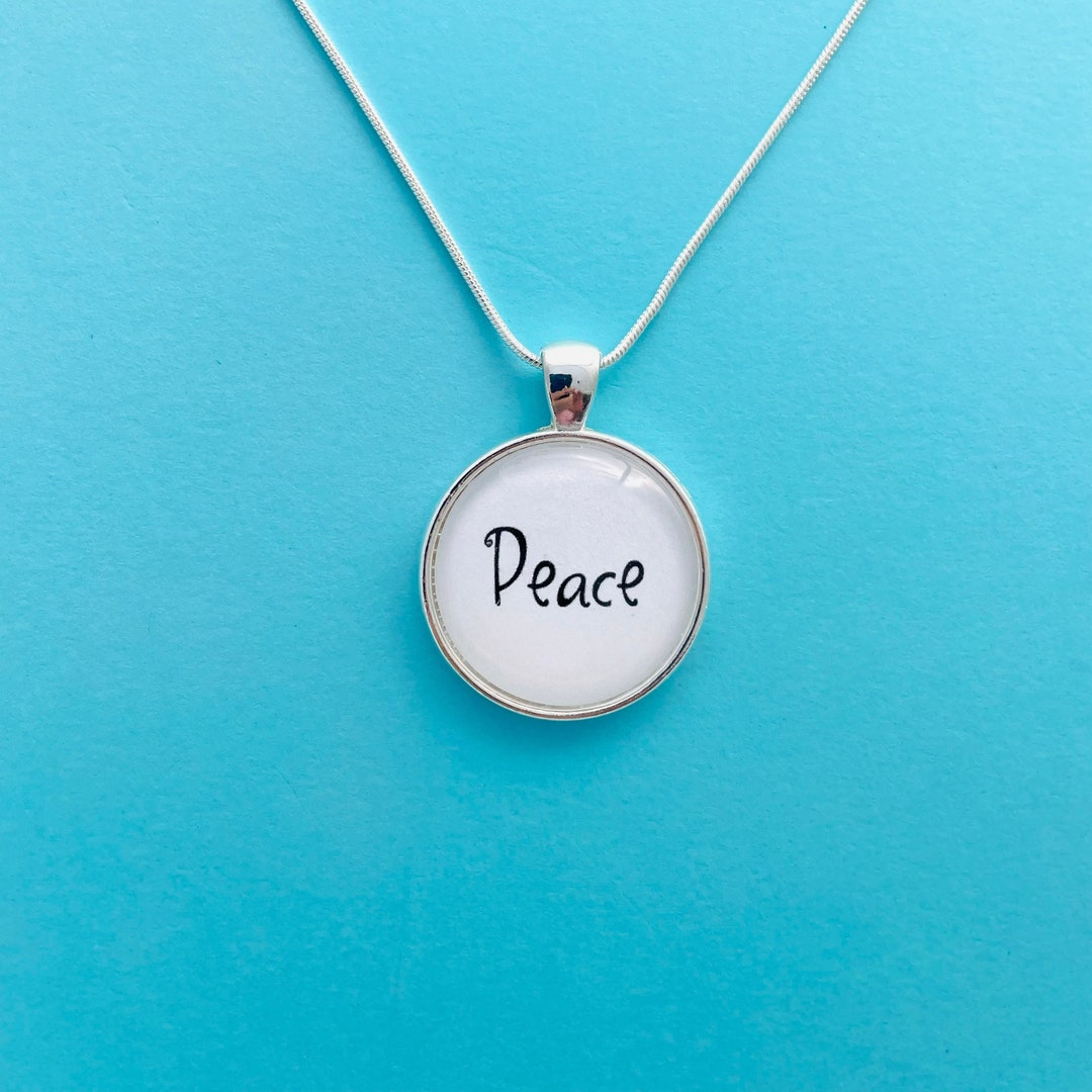 Peace Necklace for Women- Custom Word Necklace- Peace Jewelry ...