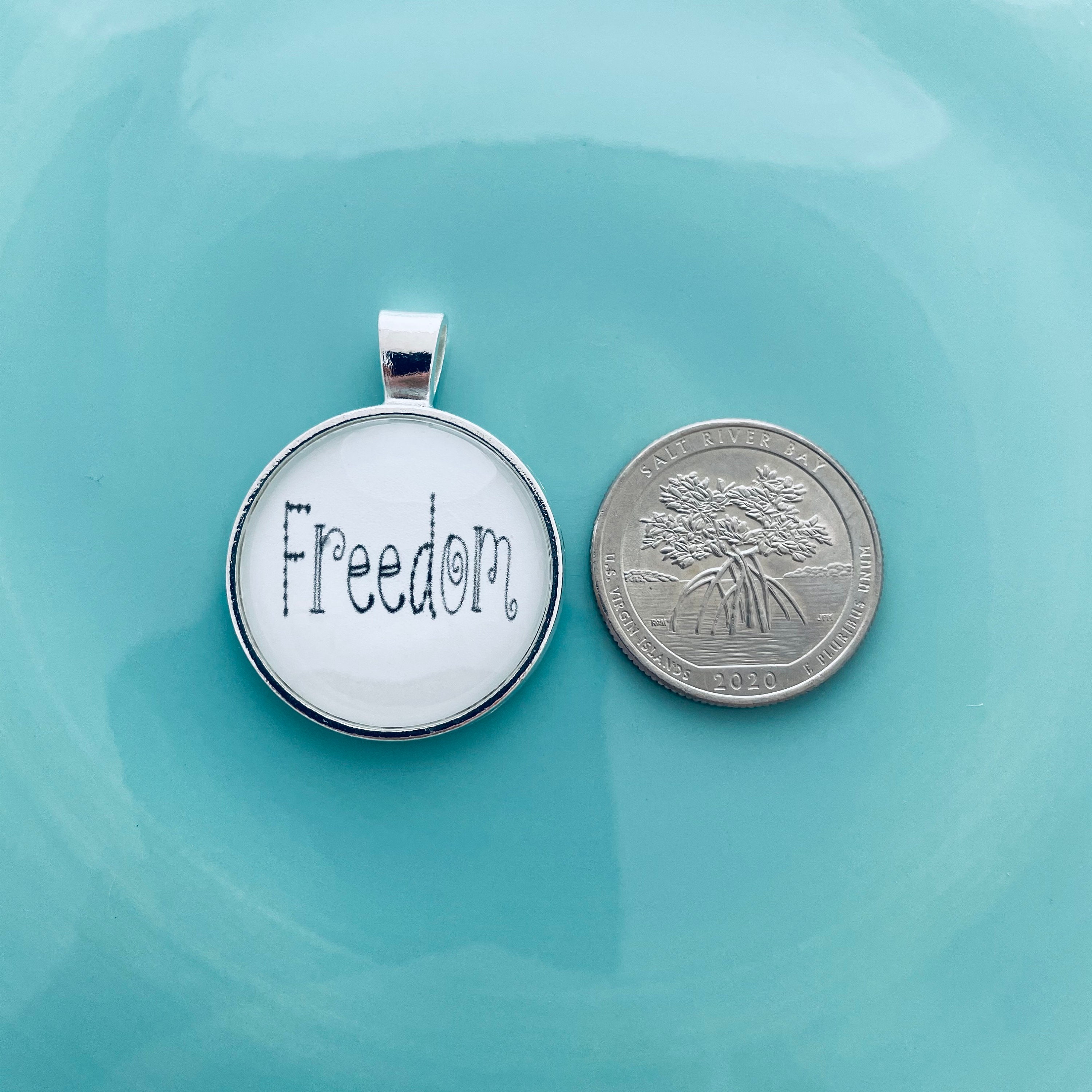 Freedom Necklace Word Necklace for Women Freedom Jewelry | Etsy