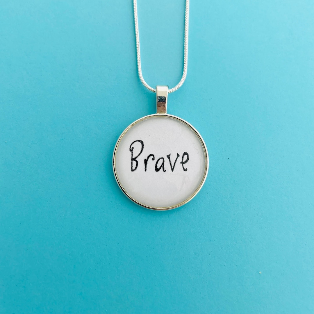 Brave Woman Necklace, Word of the Year Necklace, Brave Gifts ...
