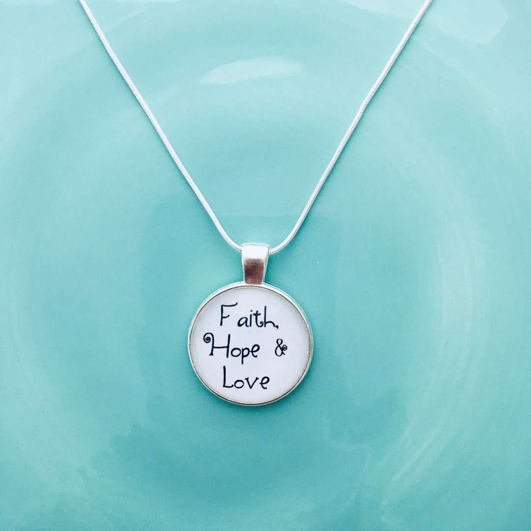 Faith Hope Love Necklace, 1 Corinthians 13, Bible Verse Necklace ...