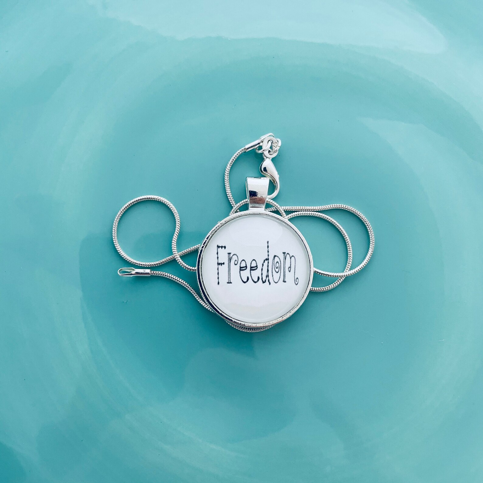 Freedom Necklace Word Necklace for Women Freedom Jewelry | Etsy