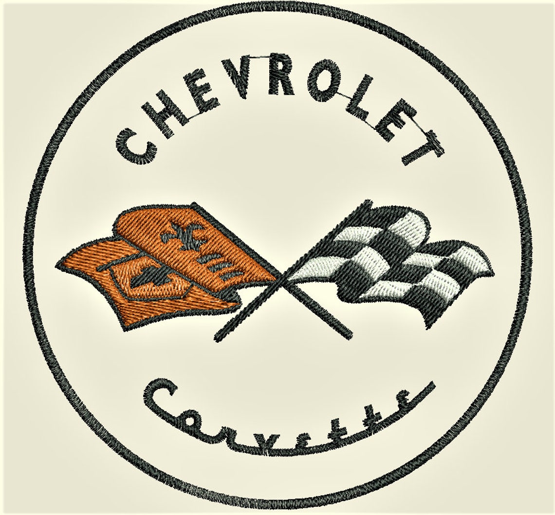 Corvette logo embroidery design Brother Janome Husqvarna | Etsy