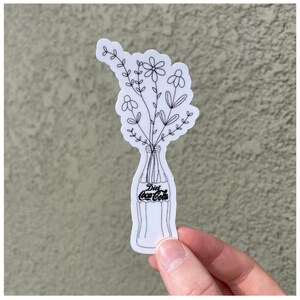 Coca Cola Sticker, Diet Coke Flower Vase, Black and White Floral, Die ...