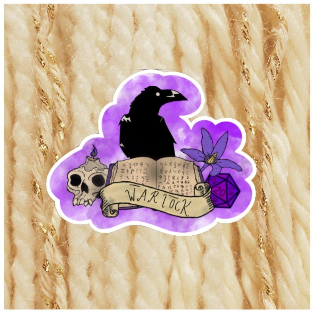 Dungeons & Dragons Inspired Sticker, the Warlock DND Class, Custom D20 ...