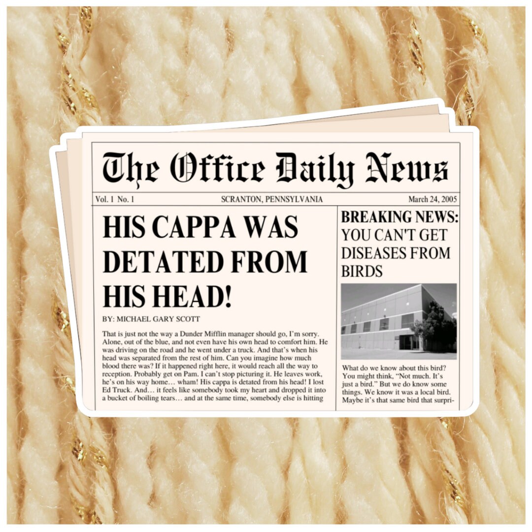 The Office Inspired Sticker, His Cappa Was Detated, Michael Scott Quote ...