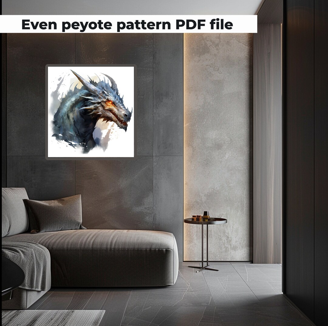 Embroidery Peyote Dragon Pattern, Seed Bead, Do It Yourself PDF Instant ...