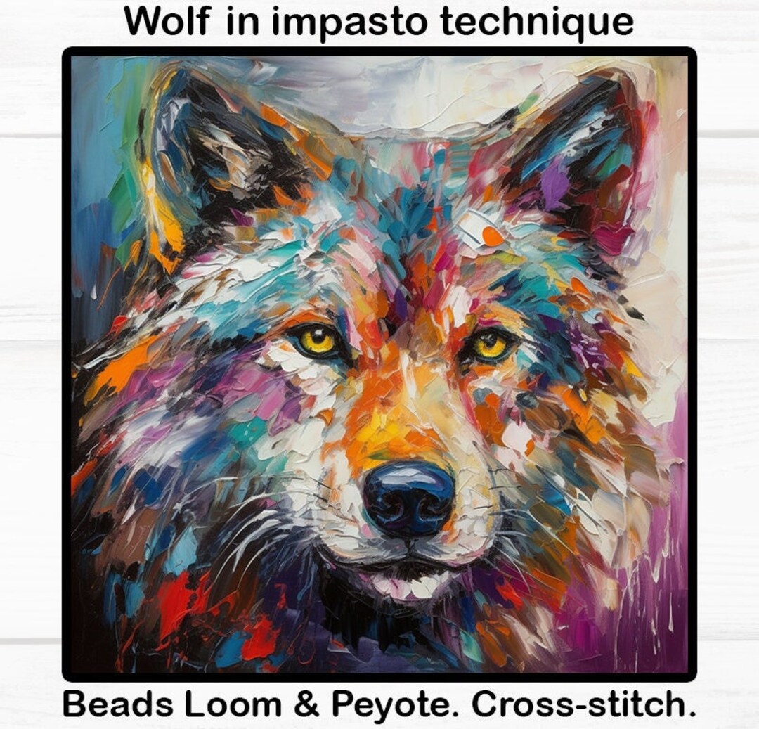 Wolf Beading Pattern PDF, Peyote, Loom & Cross Stitch, Miyuki or Preciosa Beads, Animal DIY ...