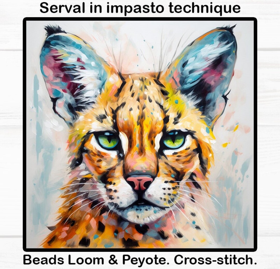 Serval Beading Pattern PDF, Wildlife Cross Stitch, Peyote & Loom ...