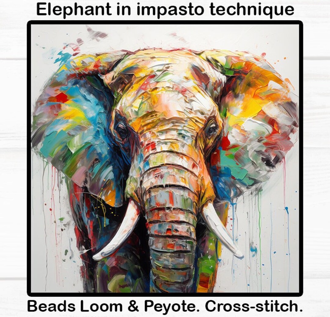 Elephant Beading Pattern PDF, Cross Stitch, Loom, Peyote (digital ...