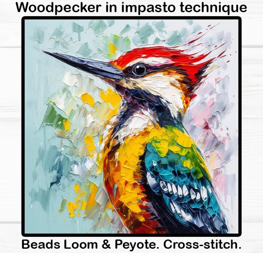 Woodpecker Beading Pattern PDF, Cross Stitch, Loom and Peyote, Miyuki ...