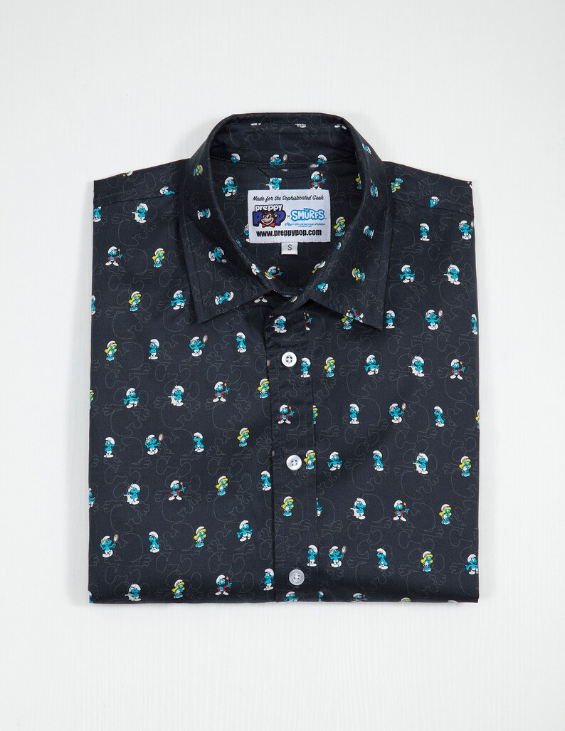 Smurfs X Preppy Pop - Short Sleeve Button up Shirt - LIMITED EDITION - Etsy