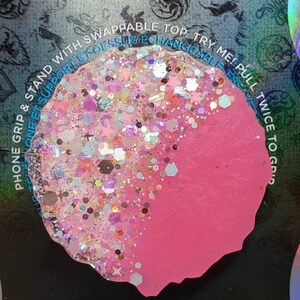 Custom Glitter Pink Ombre Crystal Agate Popsocket Phone Grip or Badge ...