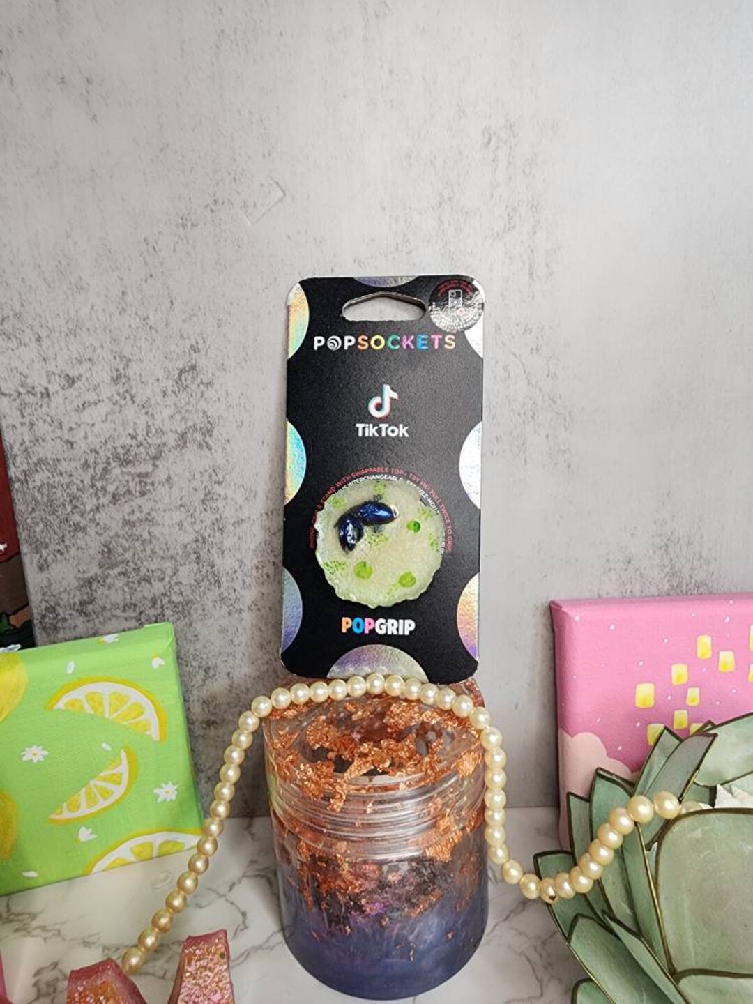 Koi Fish Ocean Glitter Resin on Authentic Popsocket - Etsy