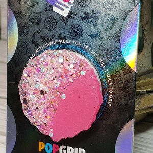 Custom Glitter Pink Ombre Crystal Agate Popsocket Phone Grip or Badge ...