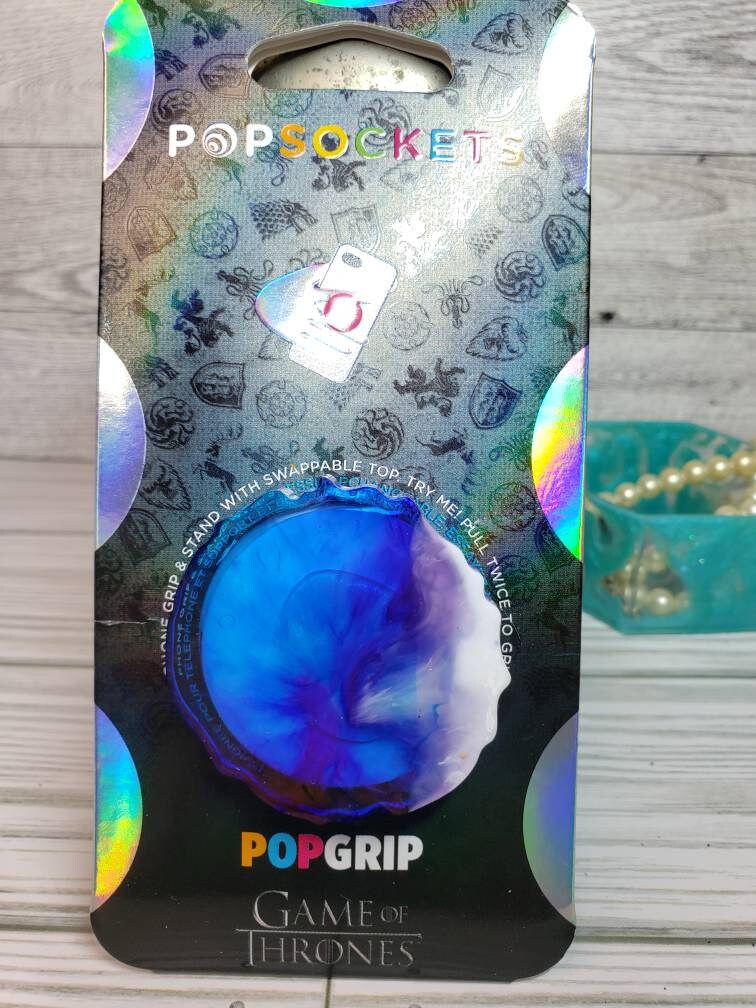 Custom Glitter Blue Swirl Crystal Agate Popsocket Phone Grip - Etsy