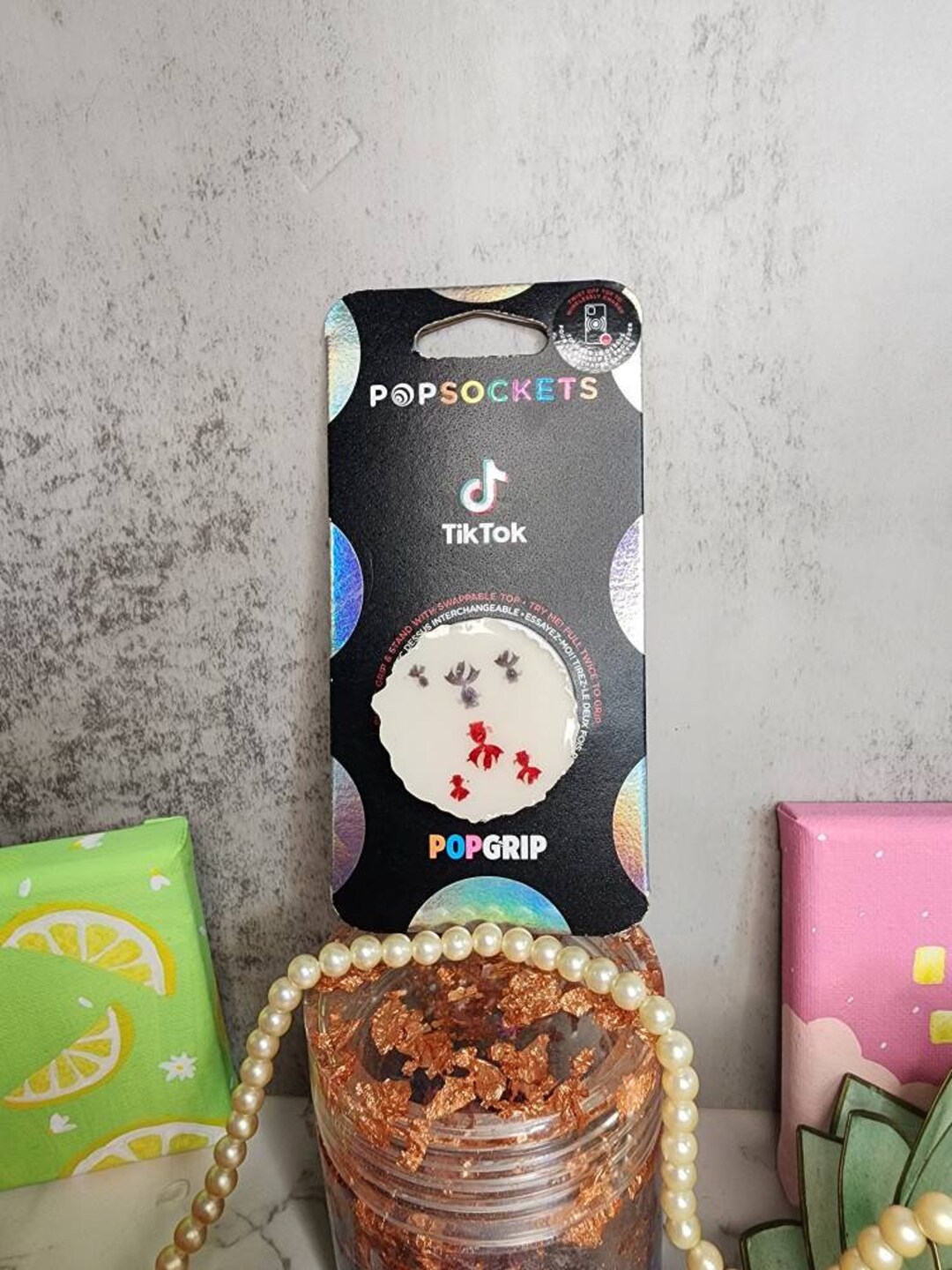 Goldfish Ocean Glitter Resin on Authentic Popsocket - Etsy