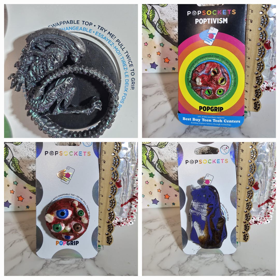 Popsocket Phone Grip Holder. Alien, Tomie Junji, Creepy Eyes, Teeth ...