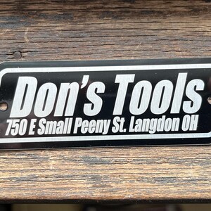 Custom Aluminum Name Plate for Tool Boxes, Lockers or Whatever You Want ...