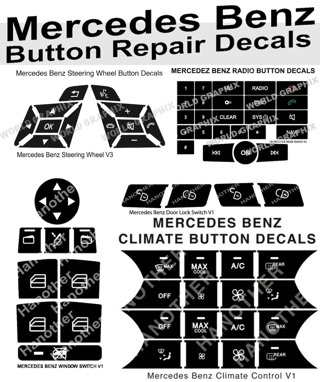 Mercedes Benz Full Set Window, Rectangle Steering, Door Lock, Climate ...