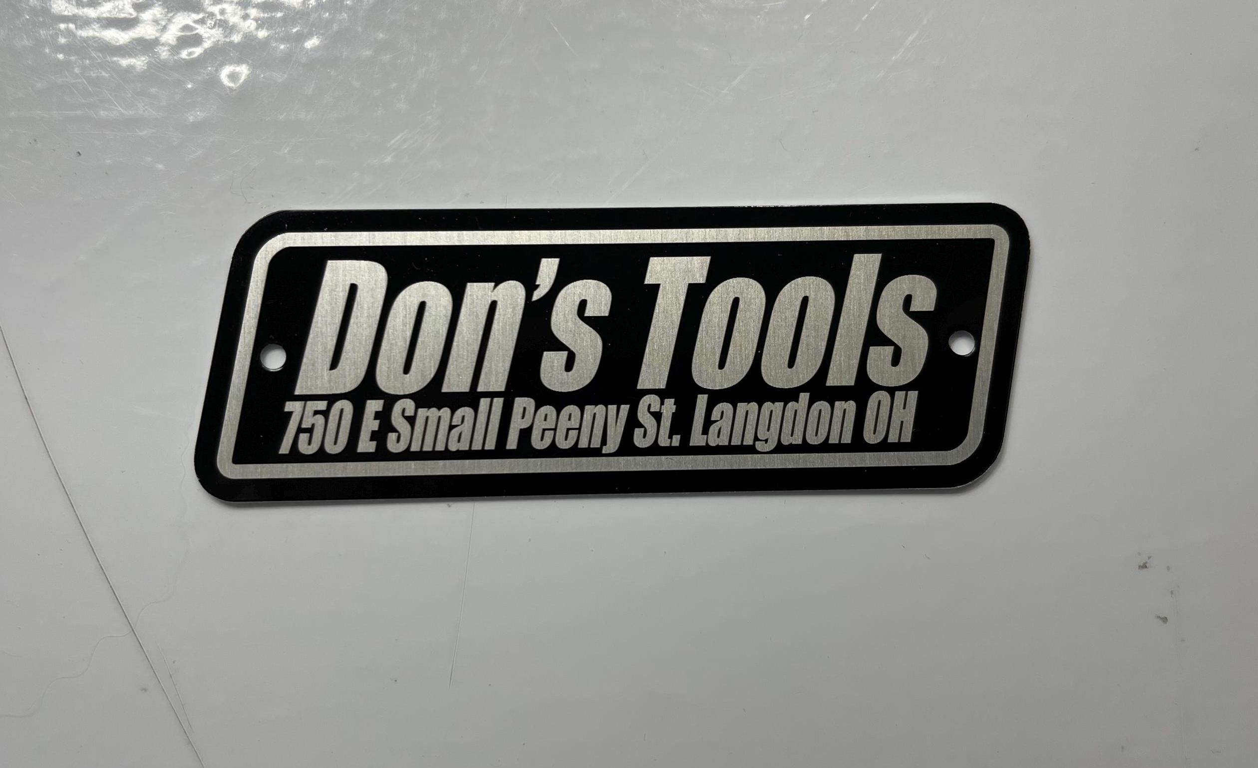 Custom Aluminum Name Plate for Tool Boxes, Lockers or Whatever You Want ...
